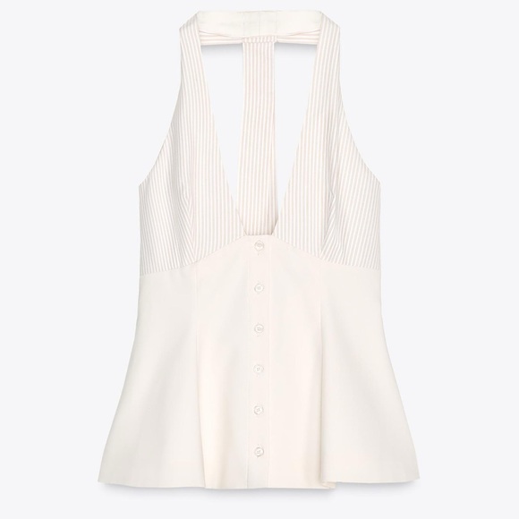 Zara | Tops | Zara Cream Halter Top | Poshmark